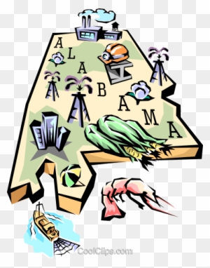 Alabama Vignette Map Royalty Free Vector Clip Art Illustration - Map Of ...