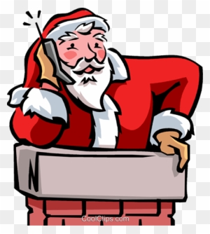 Santa Talking On Phone Royalty Free Vector Clip Art - Santa On The ...