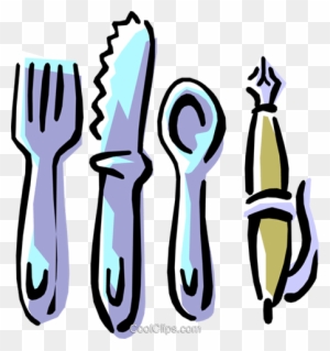 Eating Utensils With Pen Royalty Free Vector Clip Art - Meals And ...
