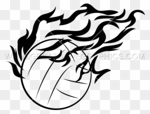 Free Flaming Volleyball Clipart Image - Volleyball Ball With Fire ...