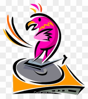 Turntable With Parrot Royalty Free Vector Clip Art - Turntable With ...