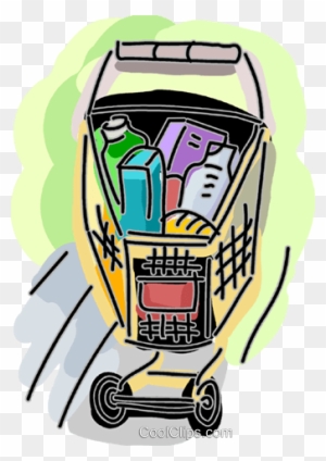 Shopping Cart With Groceries Royalty Free Vector Clip - Illustration ...