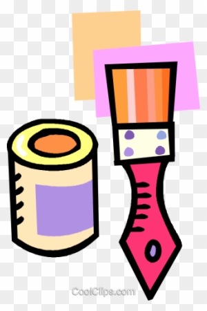 Paint Can And Brush Royalty Free Vector Clip Art Illustration - Art ...