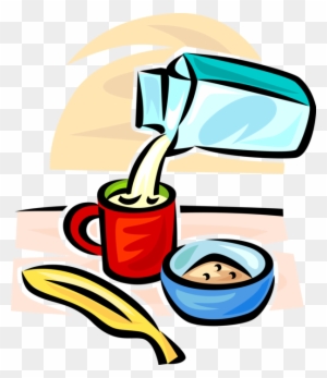 Vector Illustration Of Dairy Milk Carton, Mug Cup, - Milk - Free ...
