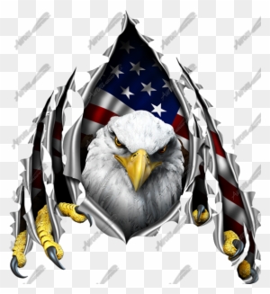 Download Eagle Ripping Through American Flag Clipart - American Flag ...