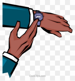 Hands Checking The Time Royalty Free Vector Clip Art - Triangle - Free ...