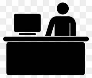 Man Desk Working Laptop Computer Office Work Person - Person At Desk ...