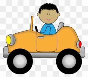 Black And White Kid Driving A Car - Boy In The Car Clipart Black And ...