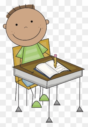 Student At Table Clip Art