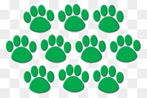 Green Paw Print Clip Art - Dark Green Paw Print - Free Transparent PNG ...