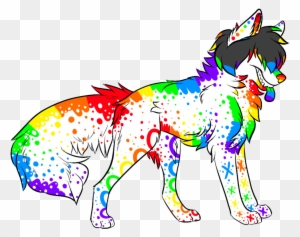 Rainbow Wolves With Wings