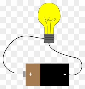 Bulb Clipart Electric Current - Battery And Light Bulb Circuit - Free ...