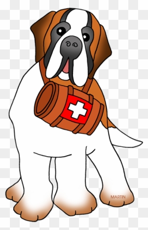 Vector Illustration Of Cartoon Saint Bernard Swiss - St Bernard Dog ...