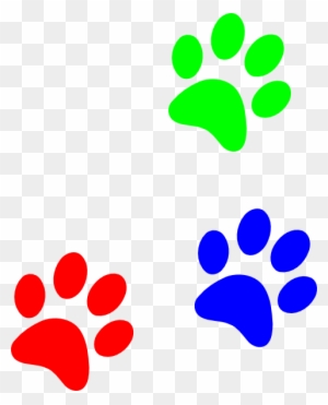 Dog Paw Prints Primary Colors Paw Prints Clip Art Vector - Paw Print ...
