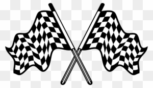 Crossed Pair Of Waving Checkered Flags - Heraldry - Free Transparent ...