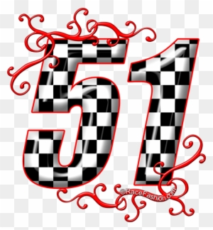 Number 51 Crossing Checkered Flag - 25 Franks Crew Dark Round Ornament ...