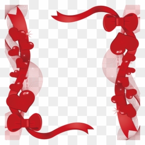 Red Heart Ribbon Valentine's Day - Ribbon Heart Png - Free Transparent ...