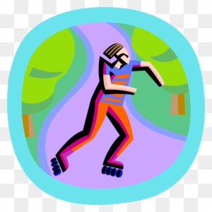 Vector Illustration Of Rollerblader Rollerblading On - Vector ...