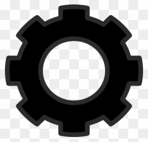 Single Clipart Cog - Black White Cog - Free Transparent PNG Clipart ...