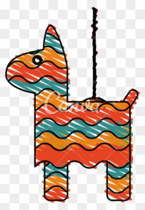 Pinata Hanging Doodle Vector Illustration Sketch Design - Pinata Doodle ...