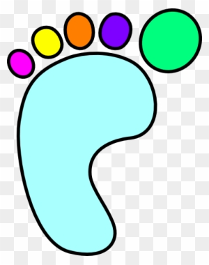 Colorful Clipart Foot - Colour Foot Print Template - Free Transparent ...