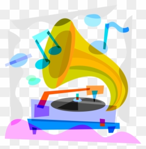 Vector Illustration Of Gramophone Phonograph Record - Graphic Design ...