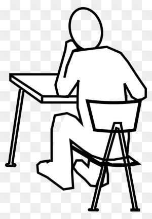 Person Sitting At Desk Drawing - Drawing A Man Reading A Book - Free ...