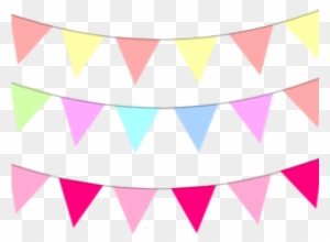 Flag Clipart Triangle - Pastel Party Flags Png - Free Transparent PNG ...
