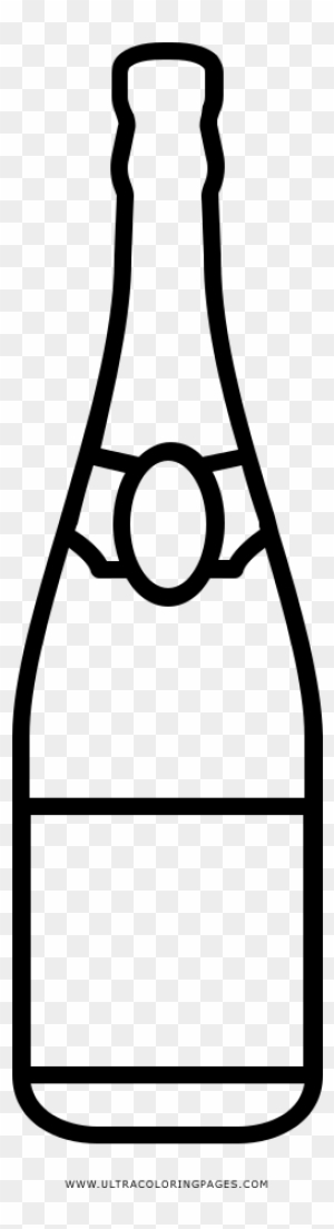 Champagne Coloring Page - Glass Bottle - Free Transparent PNG Clipart ...