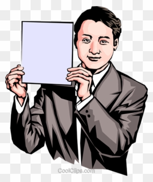 Man Holding A Sign Royalty Free Vector Clip Art Illustration - Man ...