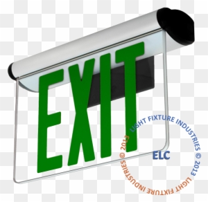Edge Lit Exit Sign - Wall Mount Edge Lit Exit - Free Transparent PNG ...