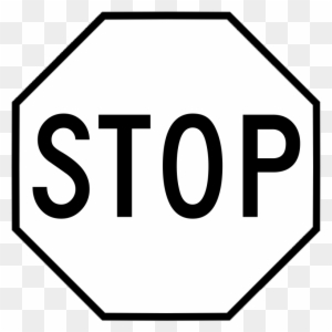 Stop Sign Black And White Clipart Cat