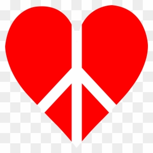 Peace Sign Heart - Peace Sign And Hearts - Free Transparent PNG Clipart ...