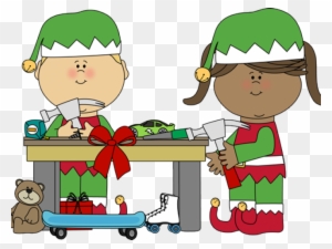 Free Clipart Santas Workshop