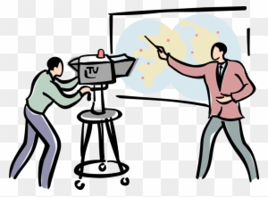 Vector Illustration Of Television Tv Cameraman And - Broadcast Clip Art ...
