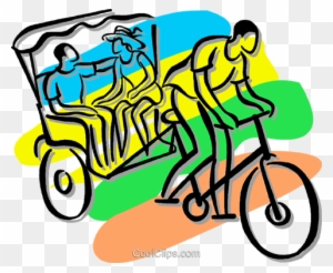 People Being Pulled Bicycle Rickshaw Royalty Free Vector - Love In ...