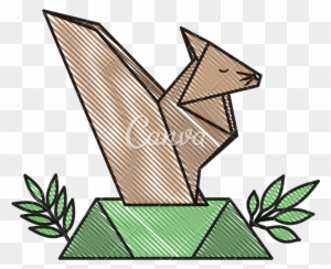 Chipmunk Origami Paper In The Field - Origami Paper - Free Transparent ...