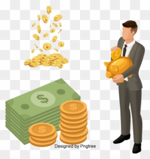 Beautiful Cartoon Cute Flat Money Financial Finance, - Gold Coins ...