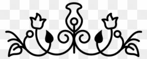 Floral Design With Horizontal Symmetry Vector - Flower Horizontal ...