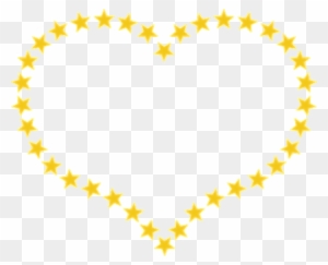 Heart Stars Border Outline Yellow Design Element - Star In Heart Shape ...
