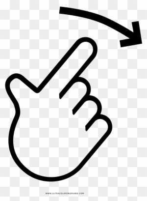 One Finger Swipe Right Coloring Page - Line Art - Free Transparent PNG ...