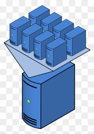 Forward Facing Blue Hypervisor And Vms Clipart - Virtual Server Clipart ...