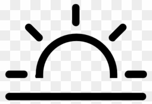 Sunset Outlined Weather Symbol Of The Sun On The Horizon - Sunset Icon ...