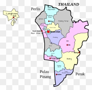 Big Image - Map Of Kedah - Free Transparent PNG Clipart Images Download