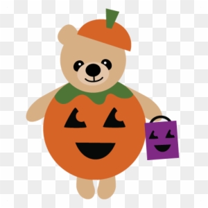 Bear In Pumpkin Costume Svg File For Scrapbooking Halloween - Teddy ...