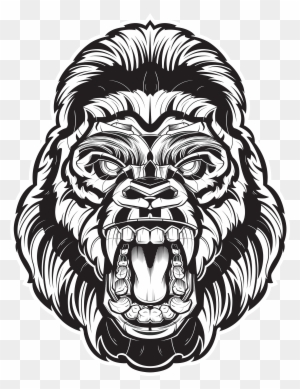 2500 X 2500 3 - Drawing Angry Gorilla Face - Free Transparent PNG ...