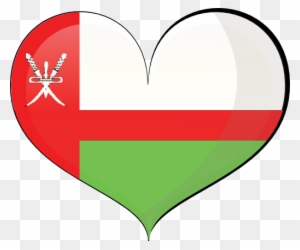 Oman Flag Heart - Full Size PNG Clipart Images Download