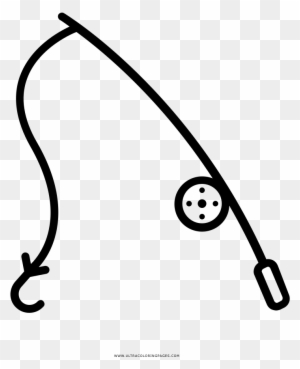 Fishing Rod Coloring Page - Line Art - Free Transparent PNG Clipart ...