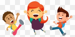 Three Kids Cheering - Cartoon Kids Cheering - Free Transparent PNG ...