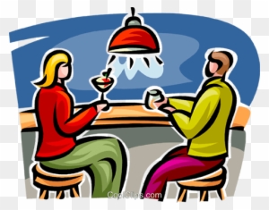 Couple Sitting At The Bar Royalty Free Vector Clip - Der Bar Clipart ...